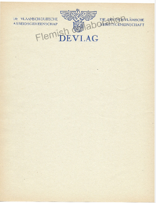 Origineel Devlag briefpapier :: Flemish collaboration